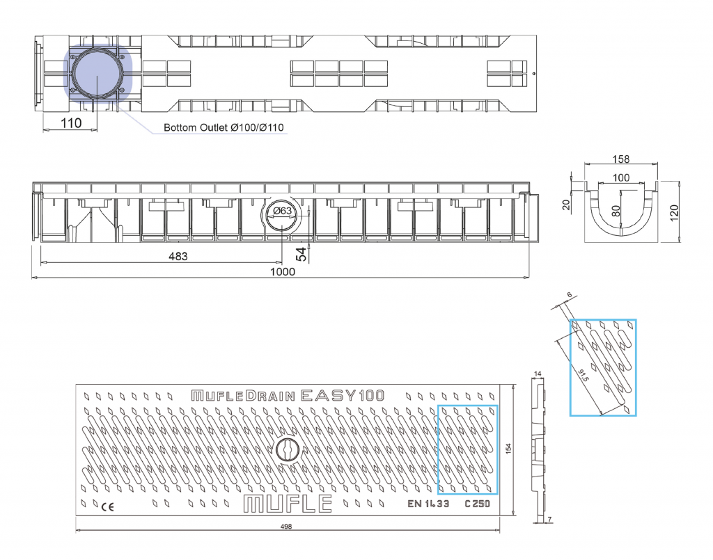 C250 Ductile Iron Heelsafe Channel