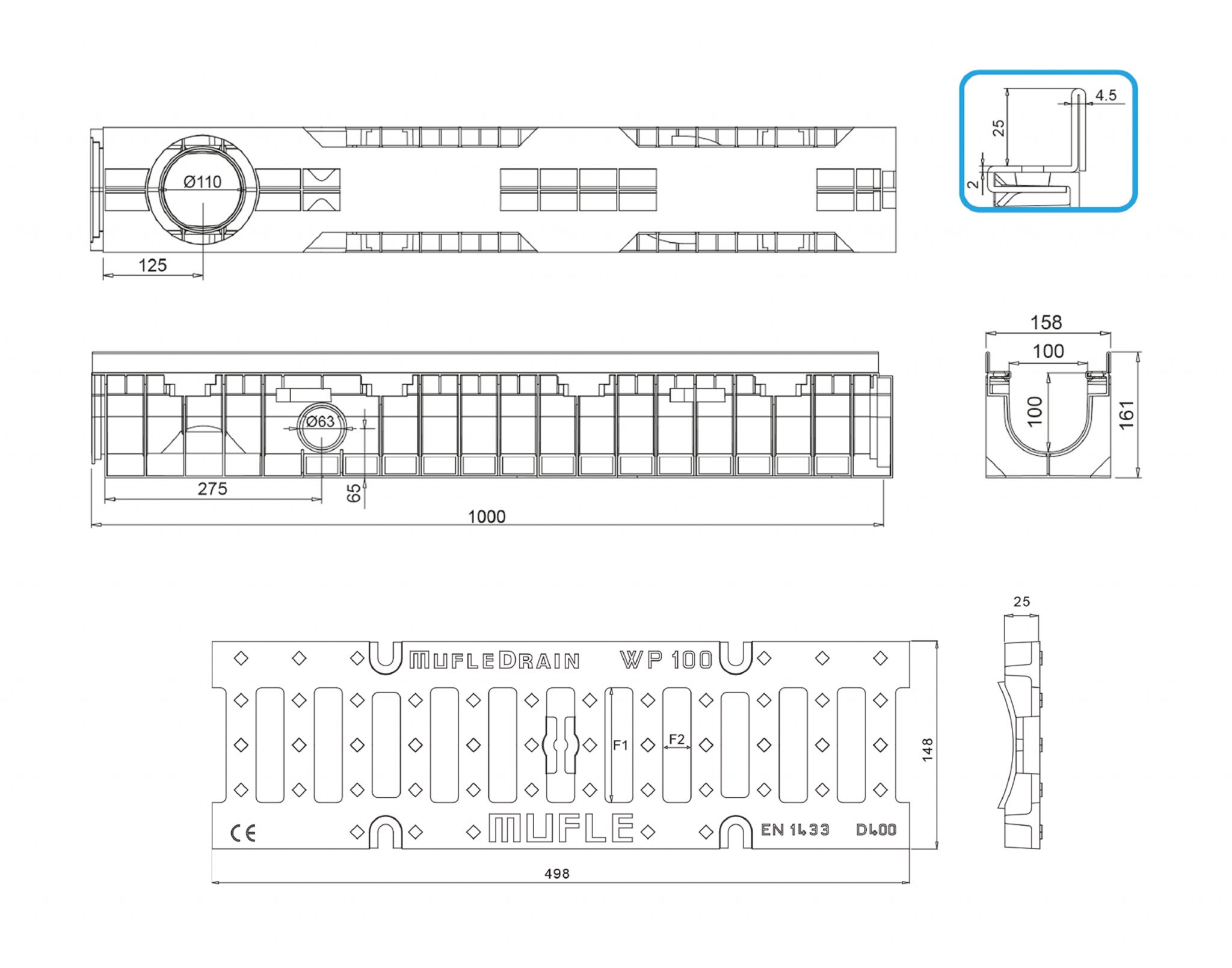 D400 Ductile Iron Channel