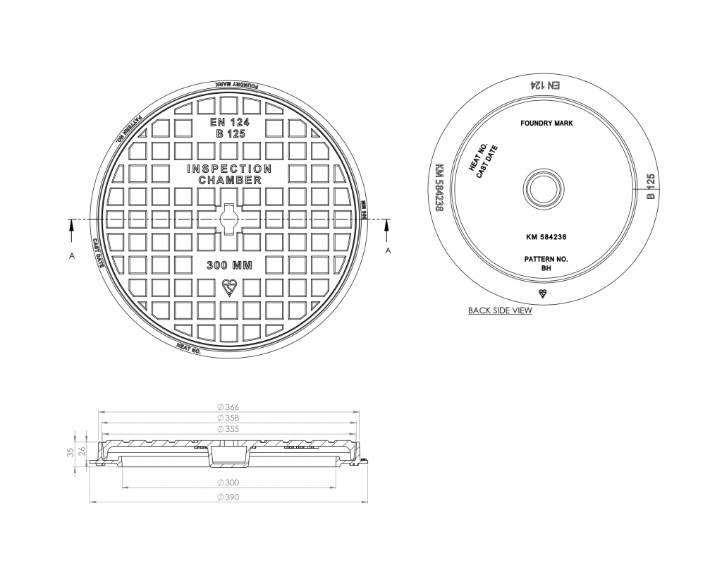 B125 Ductile Manhole Cover