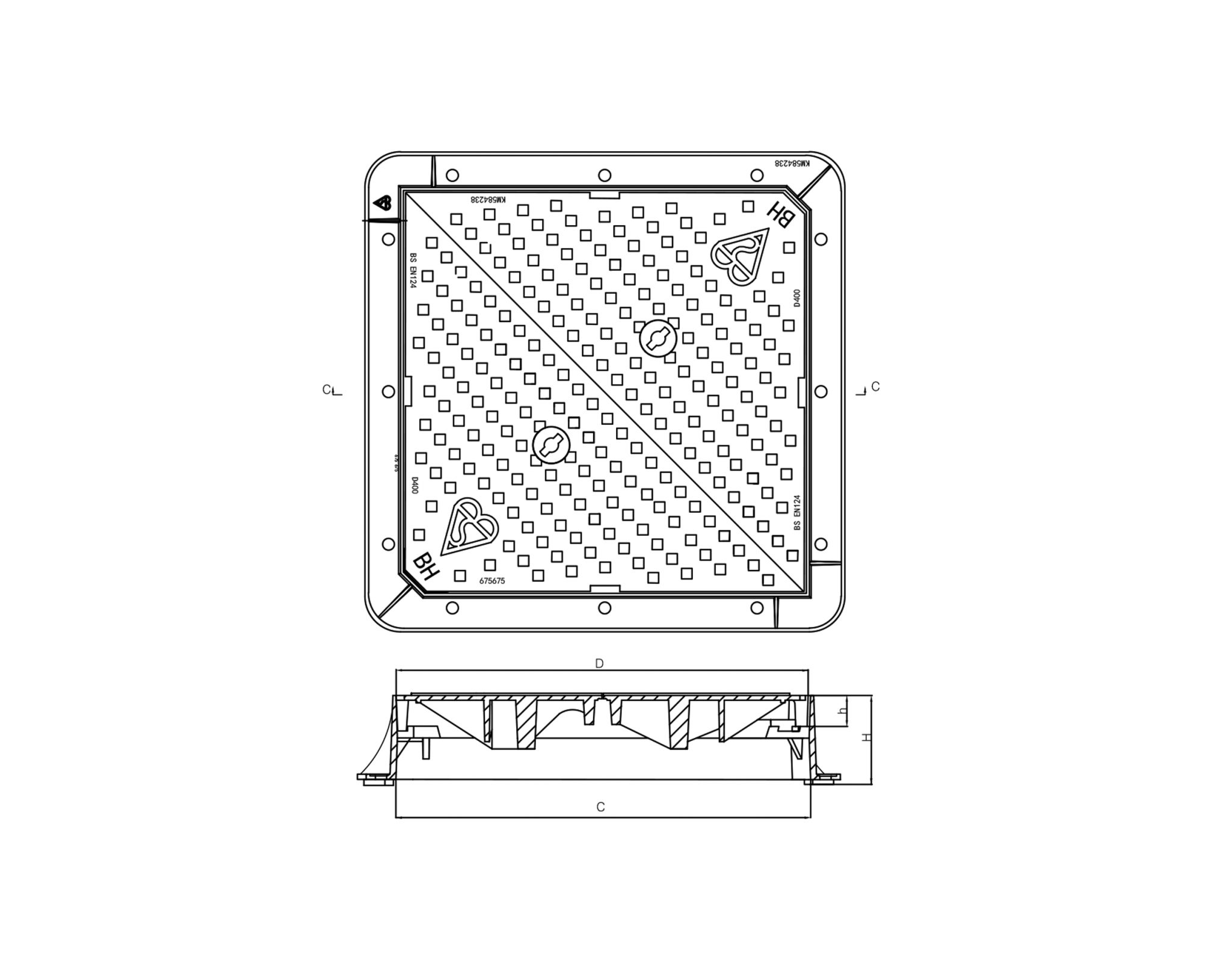EN124 D400 Ductile Kite Marked